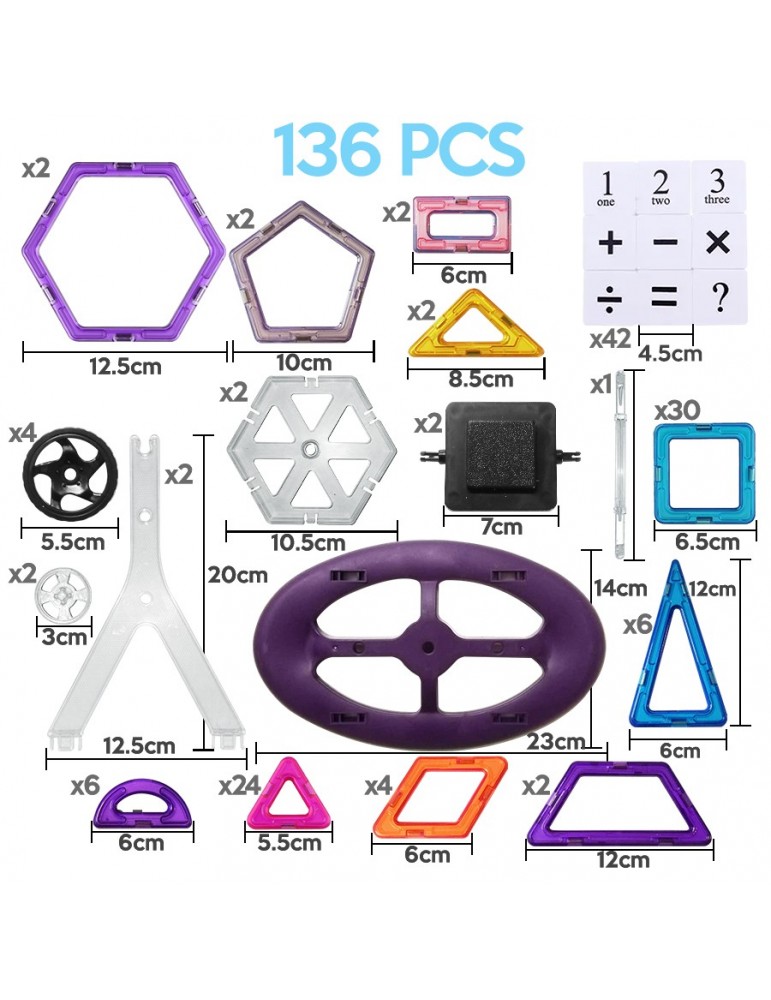 Bloques Magnéticos De Construcción 136 PCS