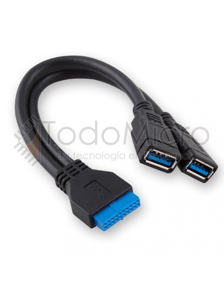 cable 19 pines usb 3.0 a 2 usb 3.0 hembra