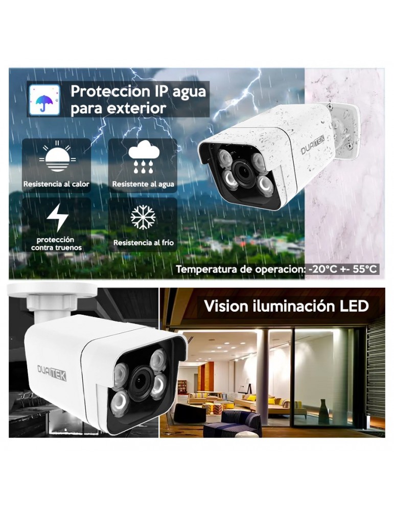 NVR 16 canales + camaras / 2x4MP / 6x8MP