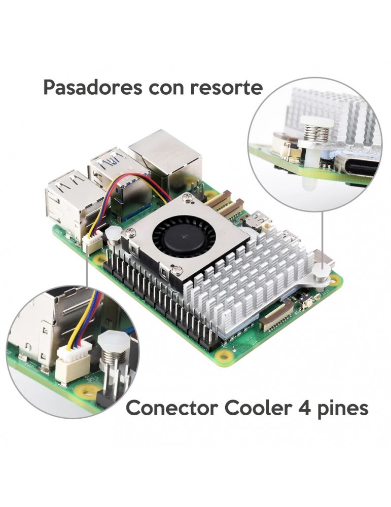 El ventilador y disipador de calor para Raspberry Pi 4B yPi 5