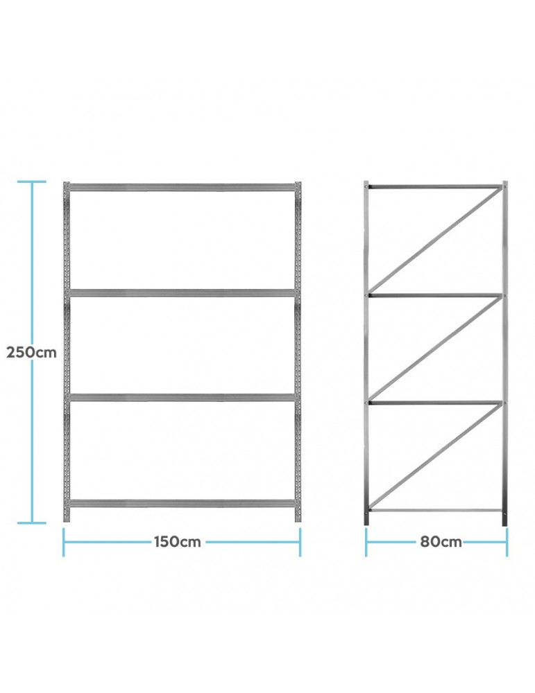 Estanteria Rack Metálico 4 niveles capacidad 1200kg