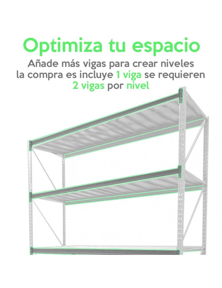 Viga Rack 200kg 150cm Montaje sin tornillos