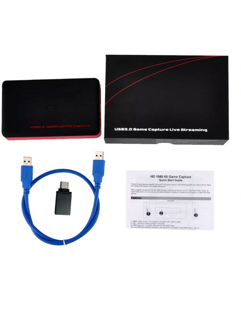 Capturadora USB de video HDMI 1080/60fps live streaming