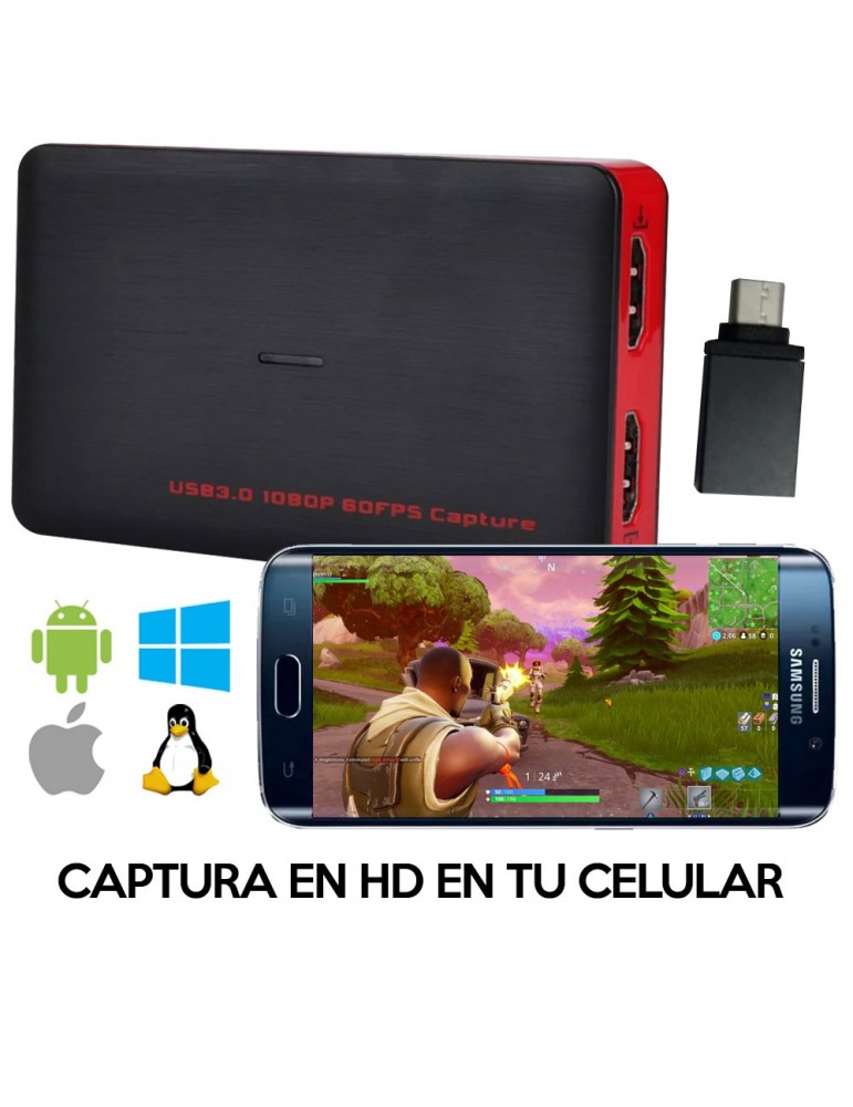 Capturadora USB de video HDMI 1080/60fps live streaming