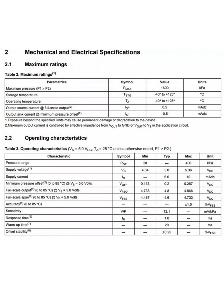 Sensor de presion NXP freescale MPXHZ6400A