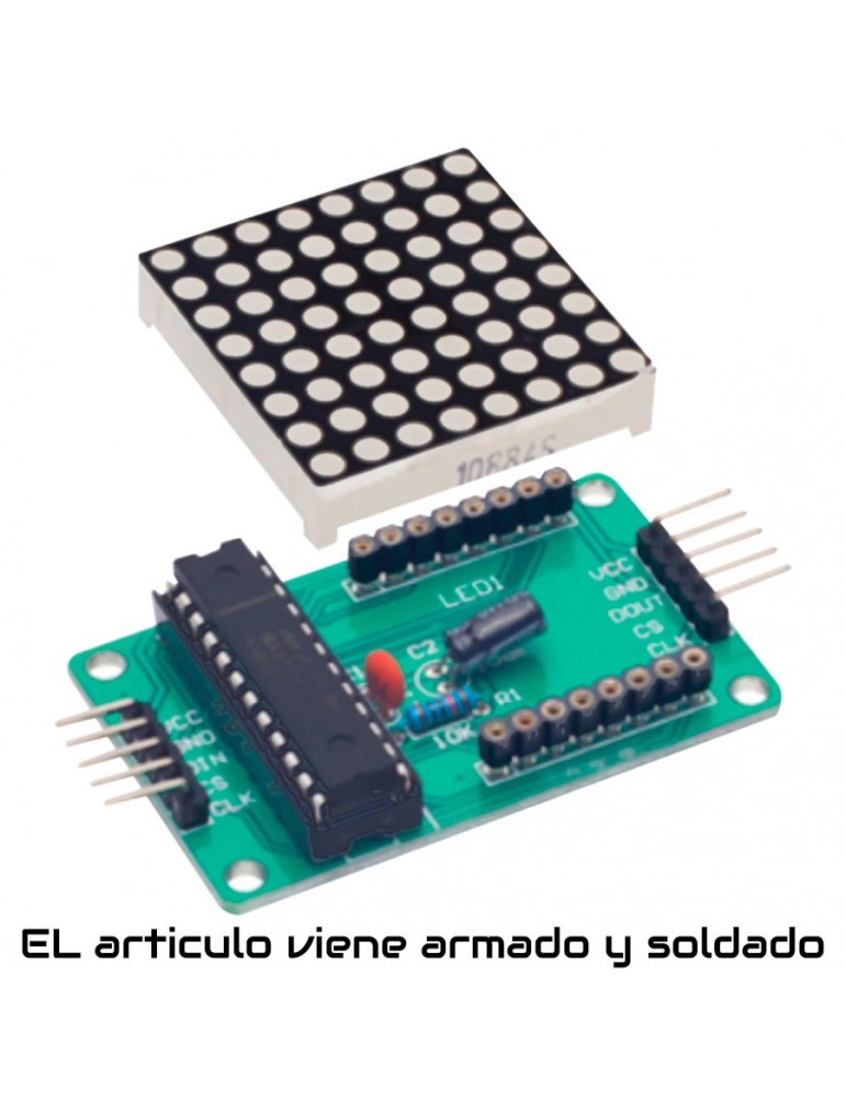 Modulo Matriz De Leds 8x8 Basado En Controlador Max7219