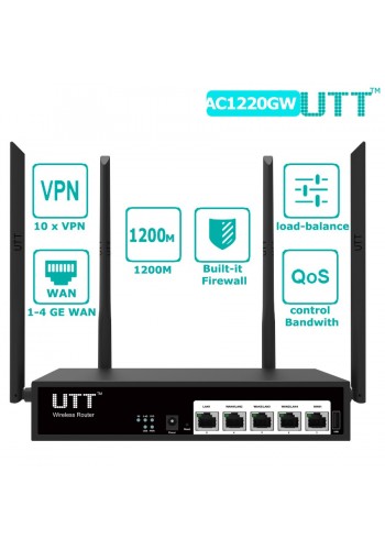 Router Wireless Dual WAN Gigbit Ethernet y VPN UTT AC1220GW