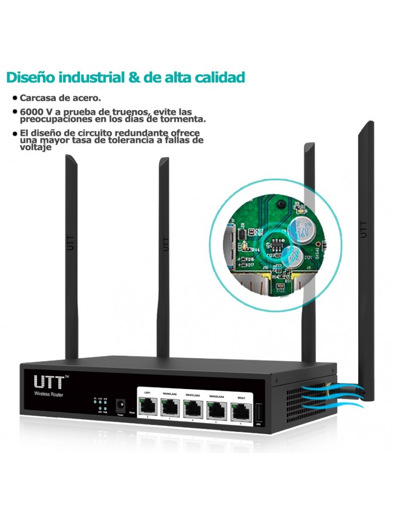 Router Wireless Dual WAN Gigbit Ethernet y VPN UTT AC1220GW