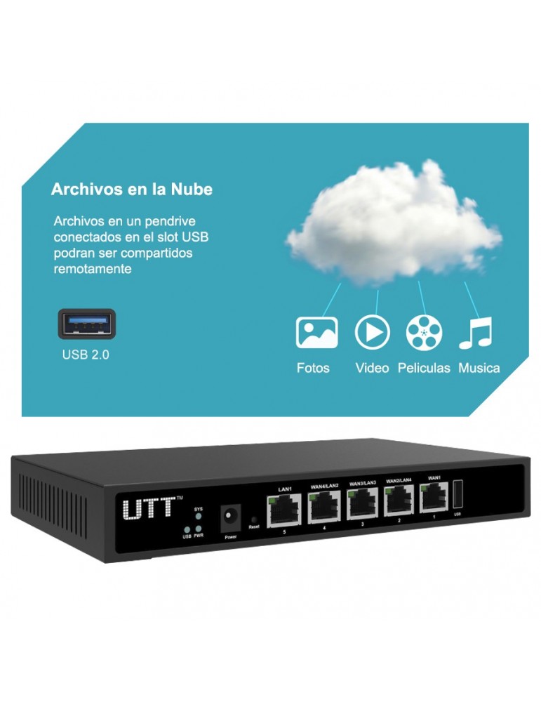 Router dual wan gigbit ethernet y VNP UTT ER840G