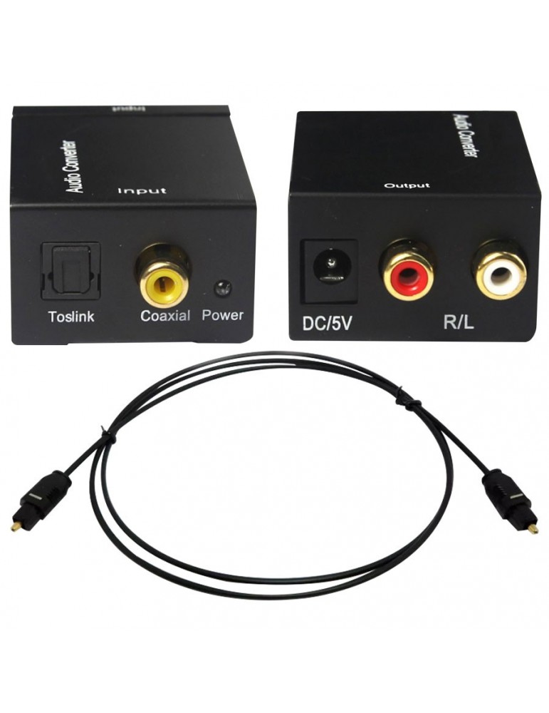 Conversor audio digital óptico a audio analógico L/R