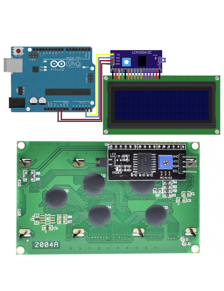 Dispaly LCD 20x4 5V azul con modulo I2C