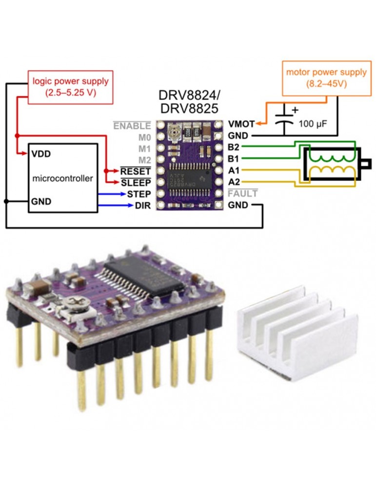 Driver para Motor Drv8825 Pololu