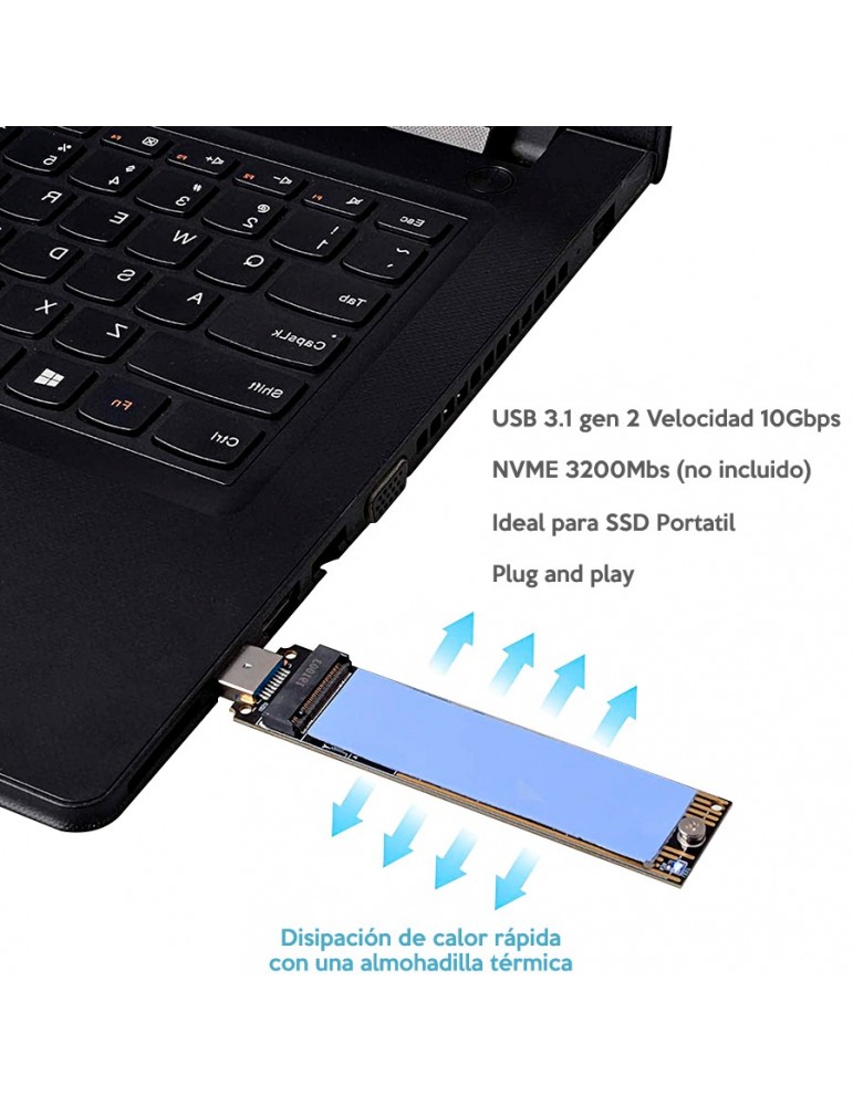 Adaptador M.2 NVME SSD a USB 3.1